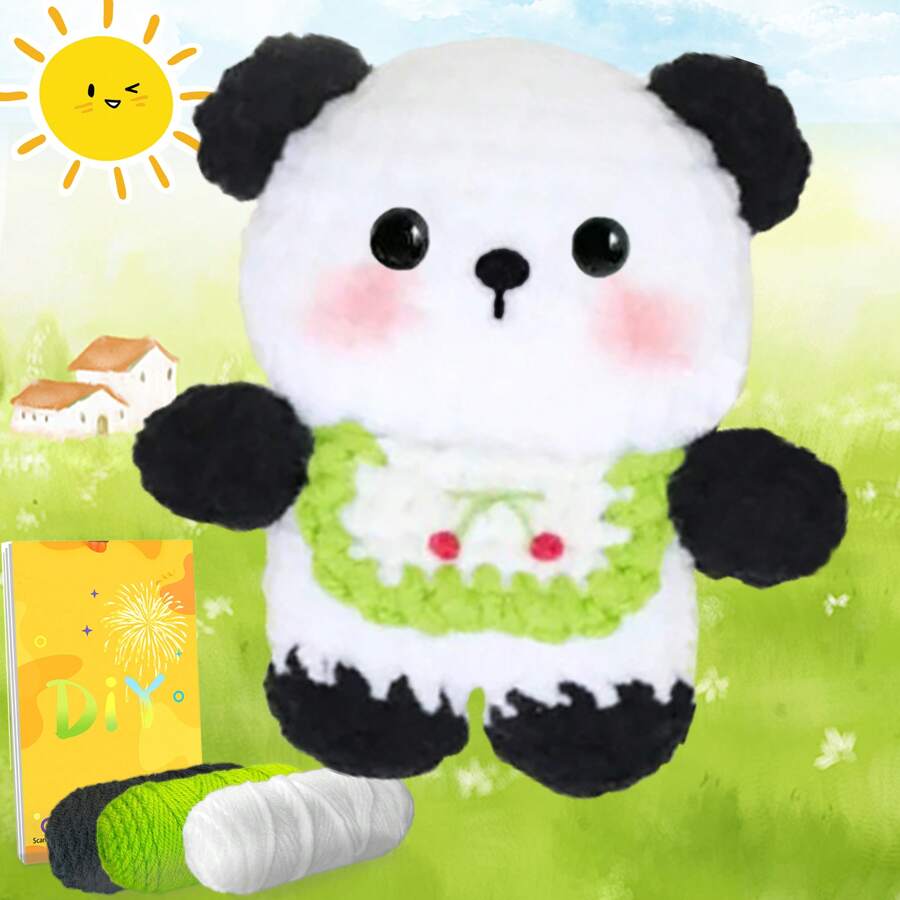 DIY Cherry Panda Crochet Kit For Beginners, Amigurumi Stuffed Animals ...