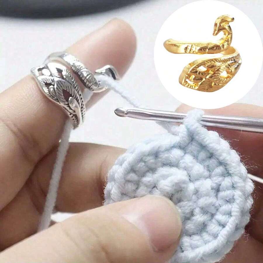 Adjustable Knitting Loop Set: Crochet Loop, Knitting Ring Yarn Guides For Needlework | SHEIN UK