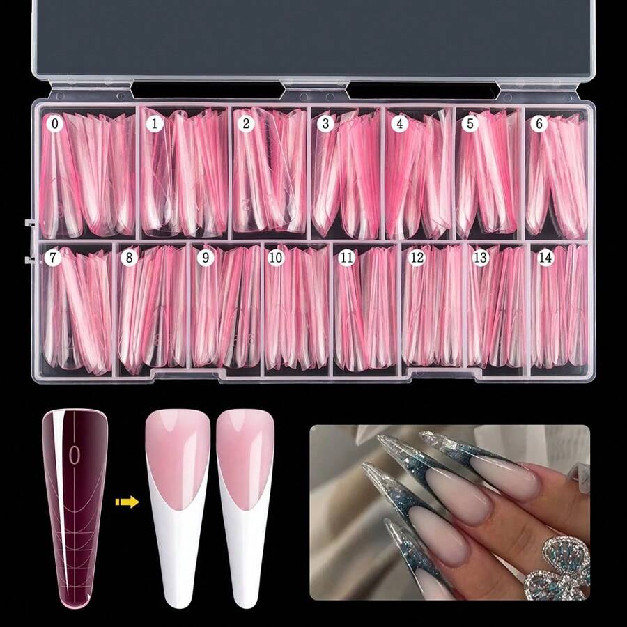 klimonla Dual Forms Nail Mold With Edges Inside Acrylic False Nails ...
