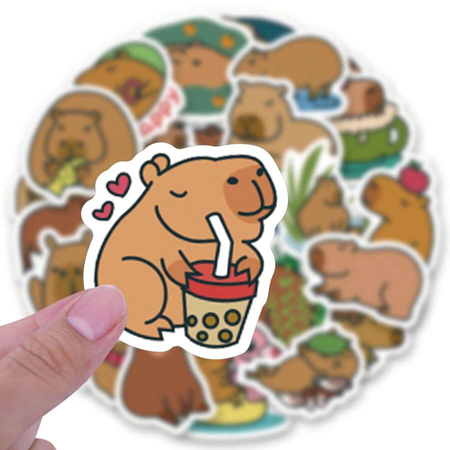 50Pcs Cute Capybara Stickers Aesthetic Vinyl Stickers Decals Scrapbook ...