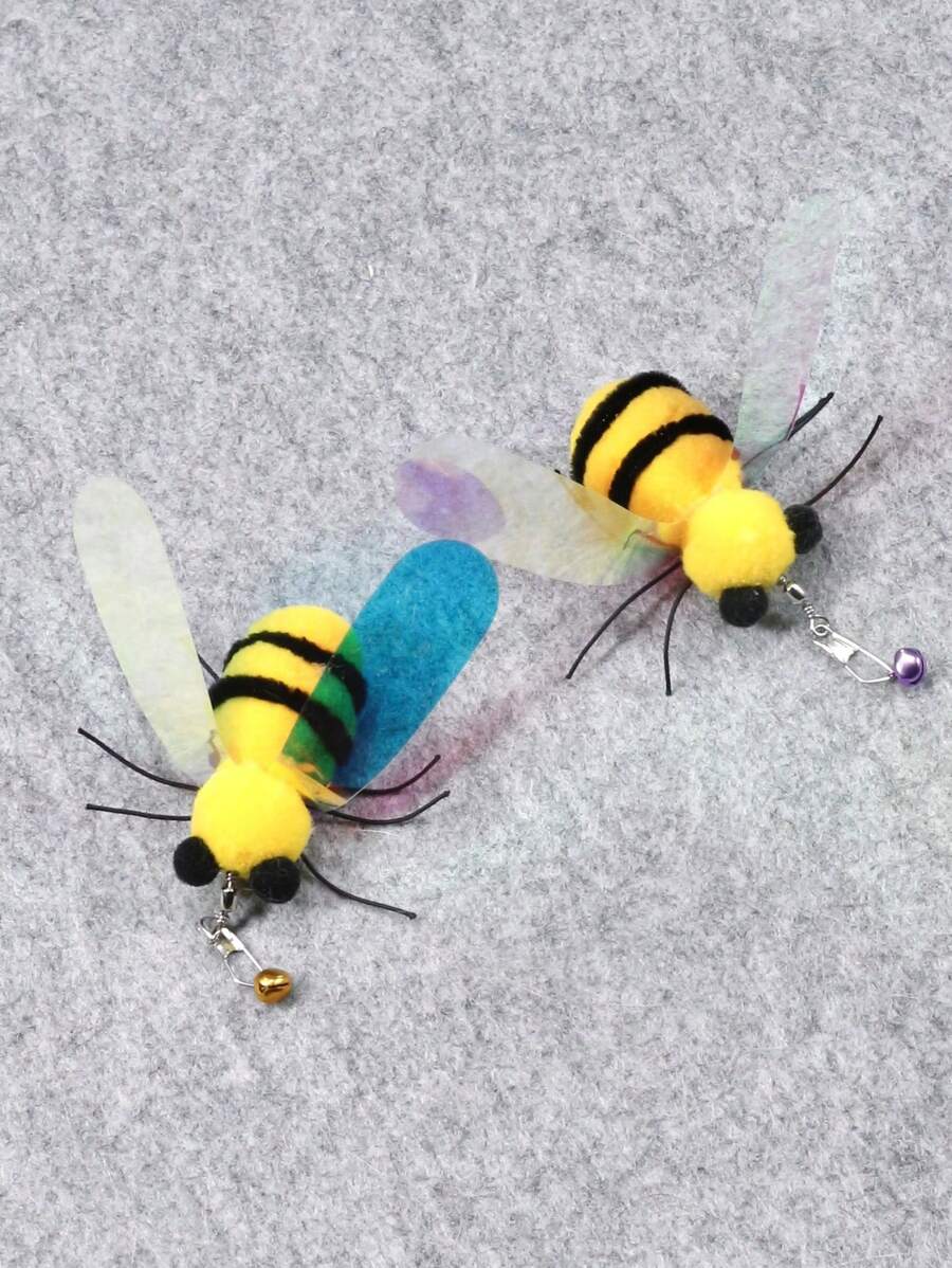 Realistic Big Insect Replacement Heads Cat Teaser Wands - Flies Feather ...