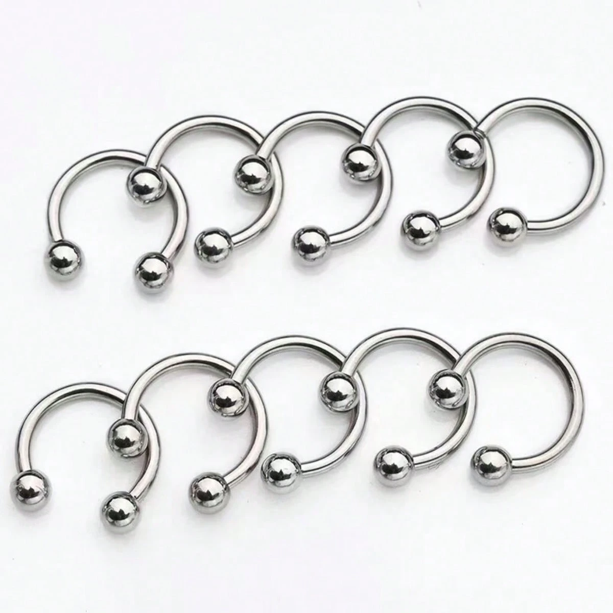 24pcs 16G Stainless Steel C-Shape Nose Rings, Eyebrow Rings, Earrings ...