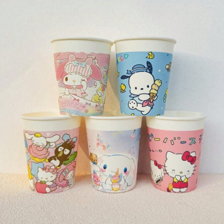 Sanrio 50 Peças Copos de Papel Descartáveis Sanrio, Copos de Café ...