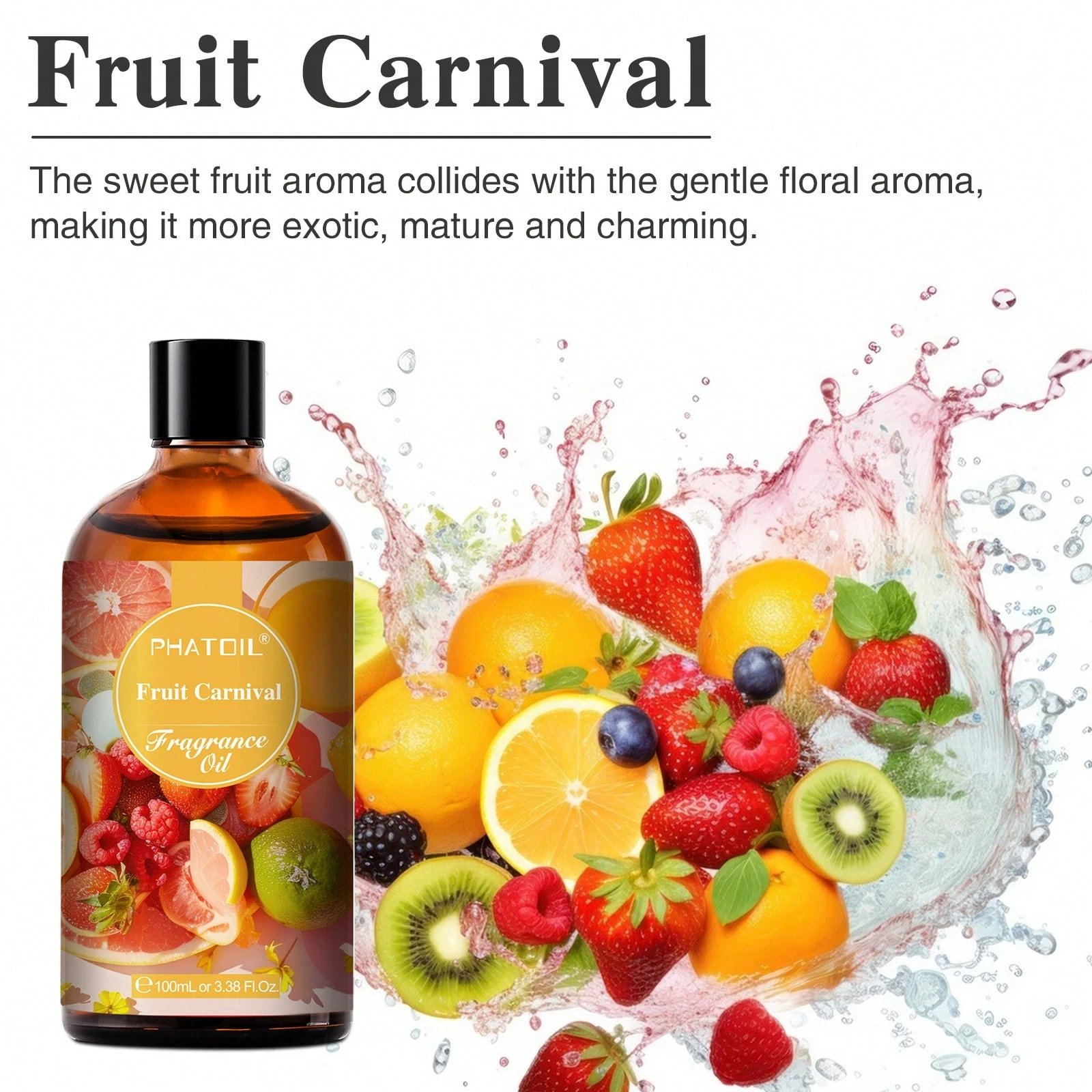 1pc 100ml/3.38fl.Oz Fruit Carnival Fragrance Oil Perfume Oil Essential Oils For Body Diffusers ...