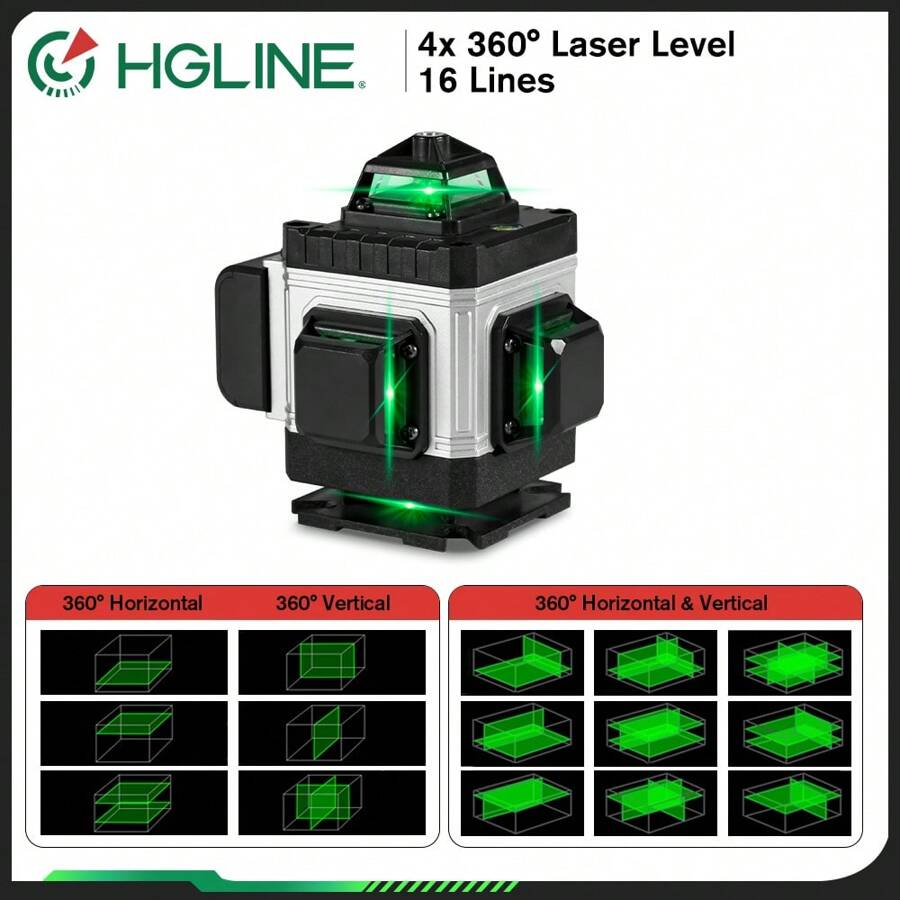 Yofidra 16-Linien 4D Laser Levels 360 Horizontale Vertikale Grüne Linie ...