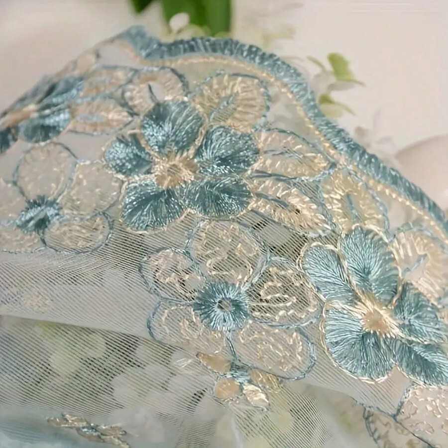 6.3-Inch Wide Mesh Floral Lace Trim - For DIY Skirt, Clothing, Curtains ...