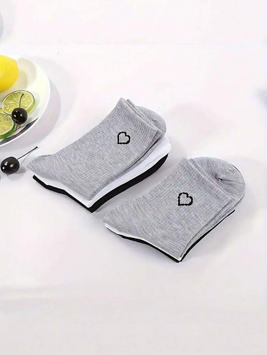 3 Pairs Of Heart-Shaped Socks, Men's And Women's Long Tube Socks ...