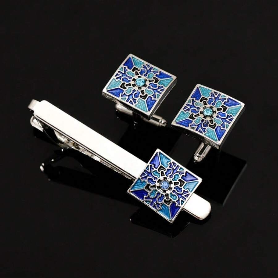 1 Set Elegant Stainless Steel French-Inspired Men'S Tie Clip And ...