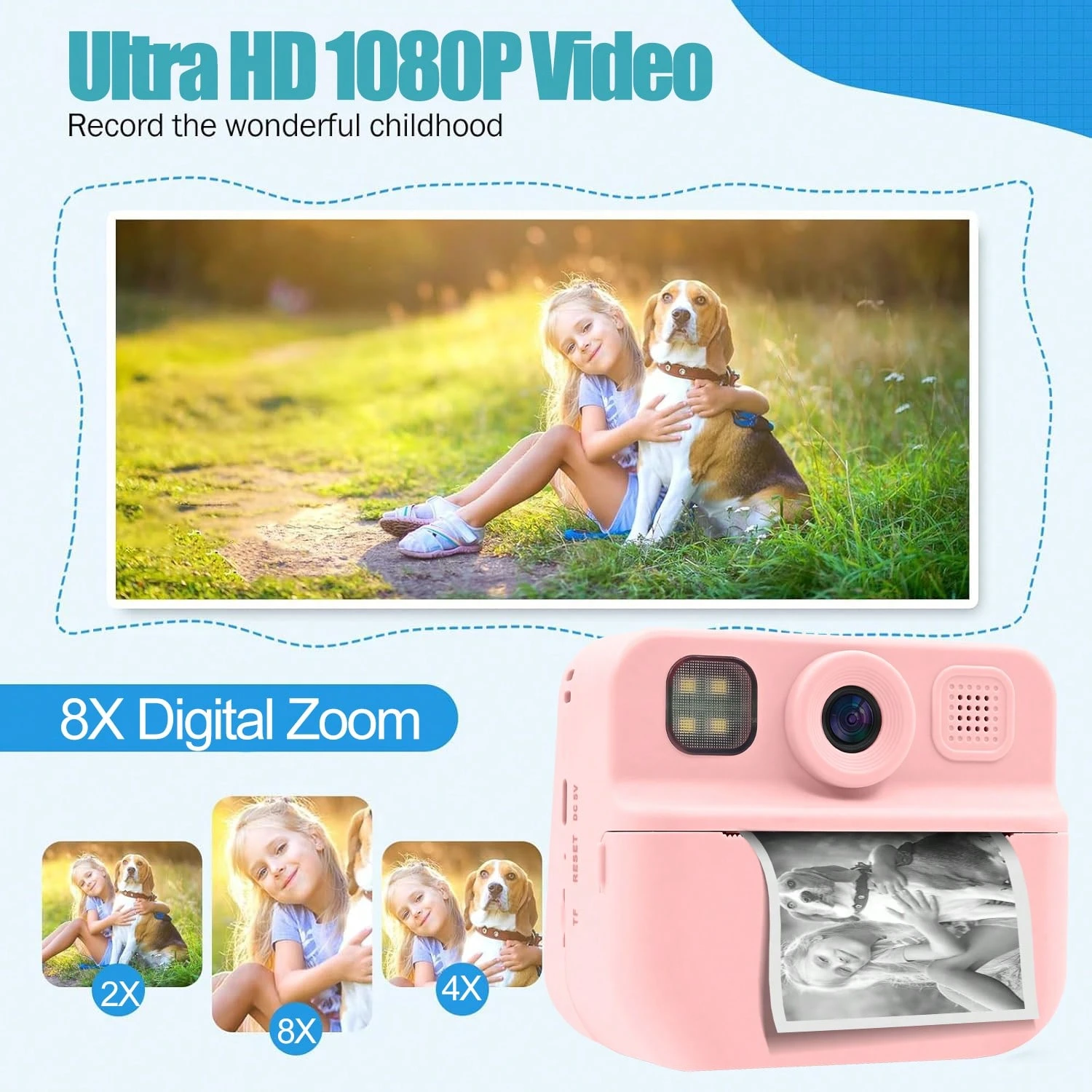 Instant Print Camera For Kids, Girls Boys Instant Print Photo Camera ...