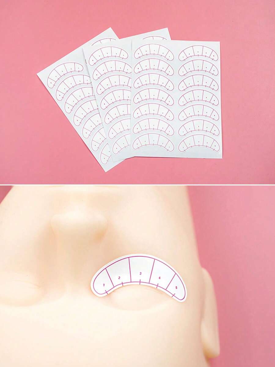 50pcs/Sheet 7Pairs Fake Eyelash Extension Practice Paper With Adhesive ...