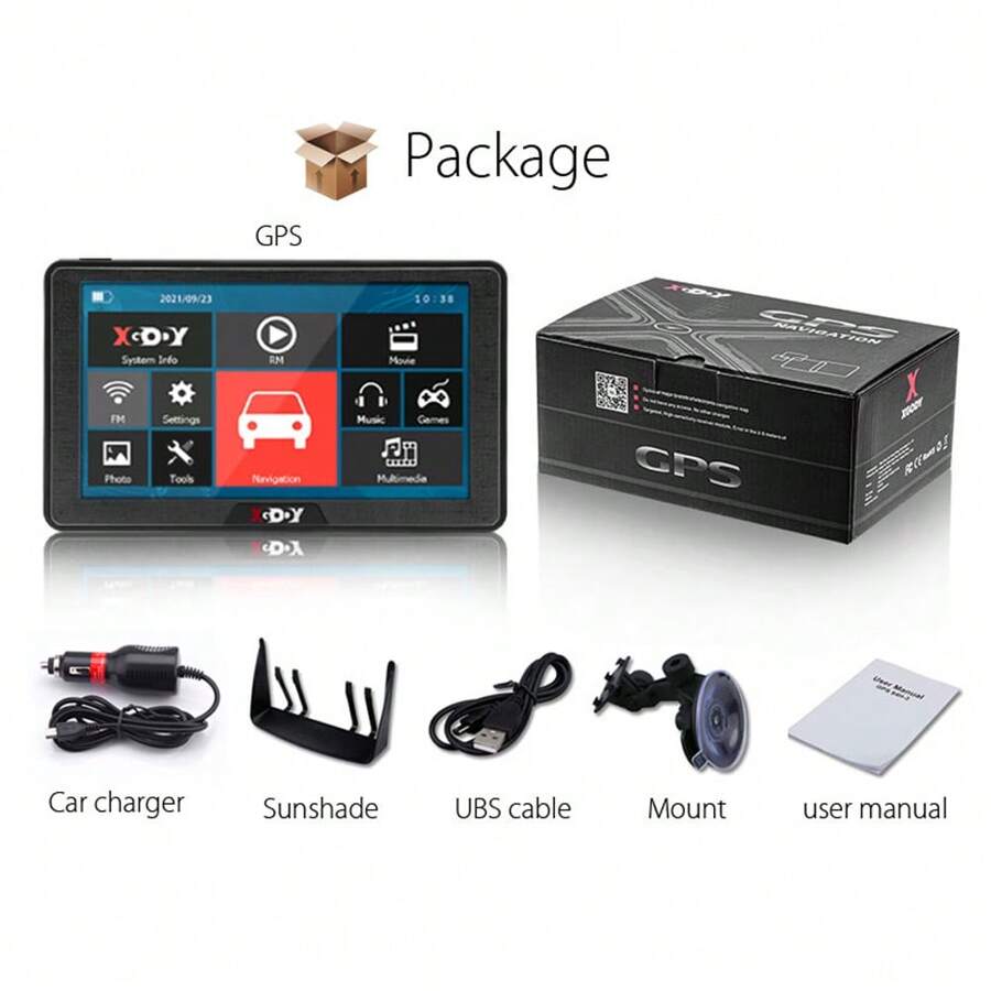 XGODY 7'' UK Maps XGODY Touchscreen GPS SAT NAV Portable Navigation For ...