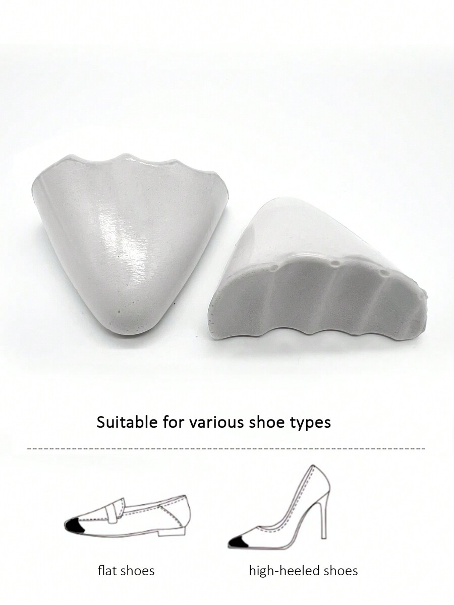 1 Pair Soft Semi-Cut PU Toe Box Inserts, Adjustable Size For High Heels ...