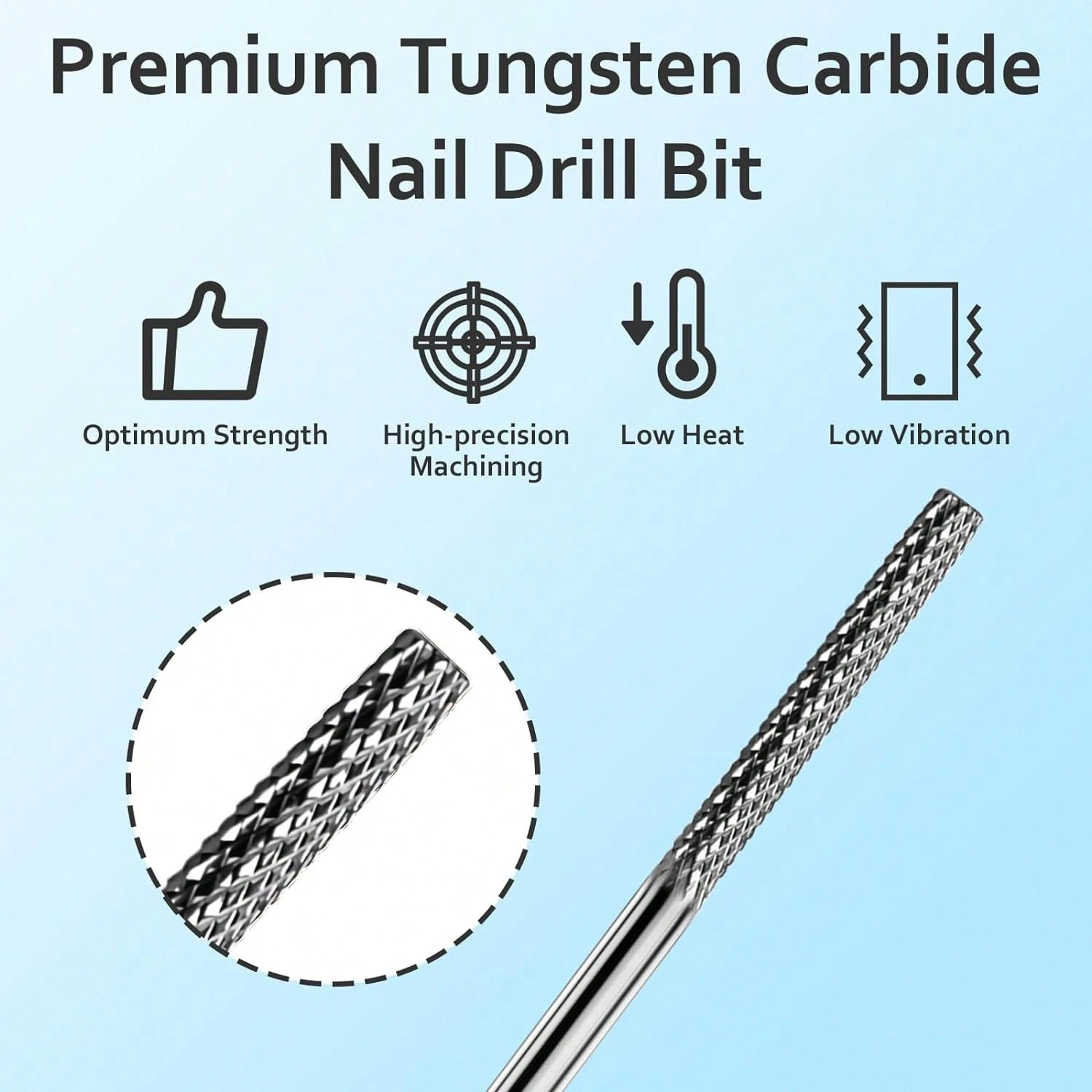 Nail Cuticle Sander Tip, Nail Drill Bits Nail File Buffer, Tungsten ...