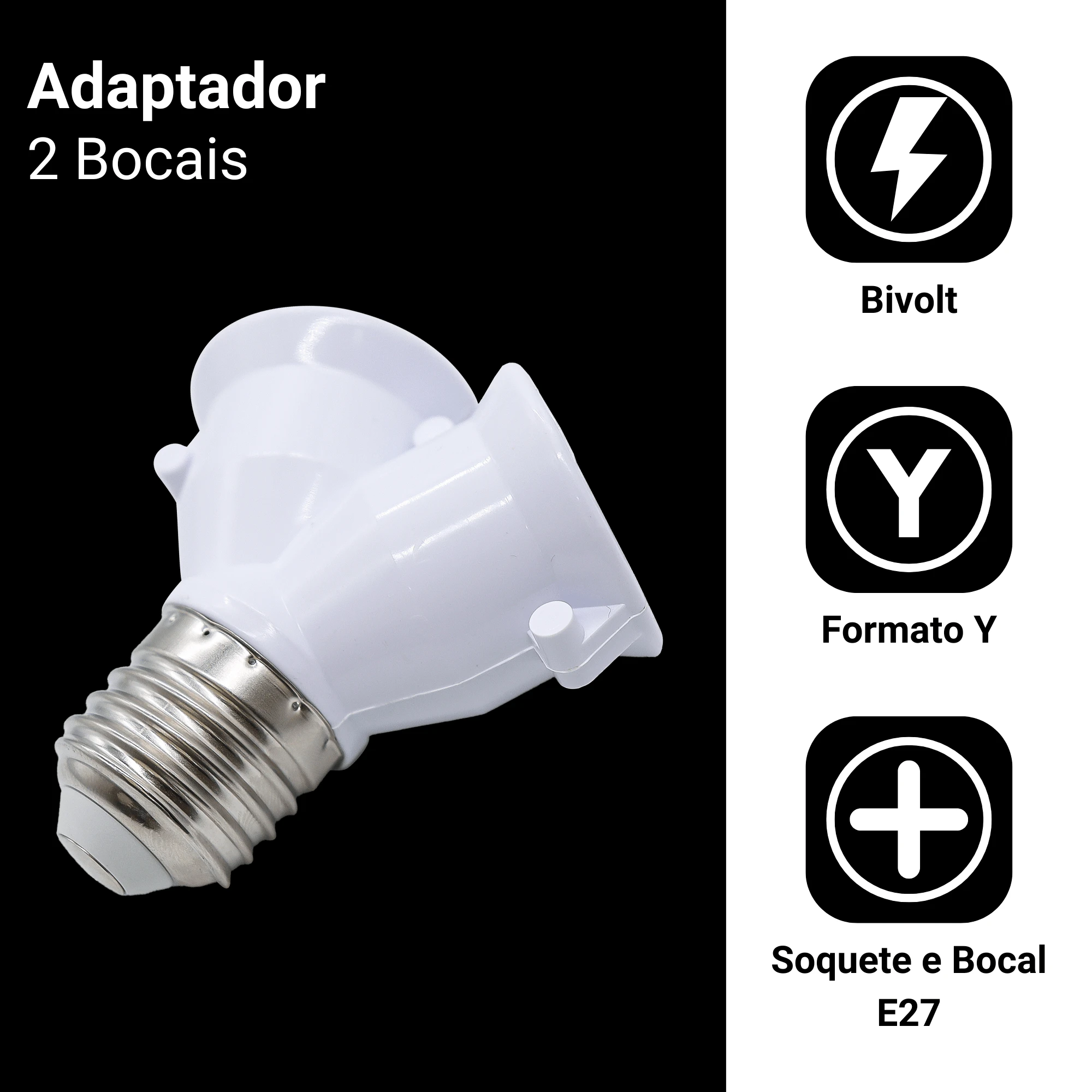 Kit 5 Socket Adapter Y Type Double 2 E27 Bulbs | SHEIN UK