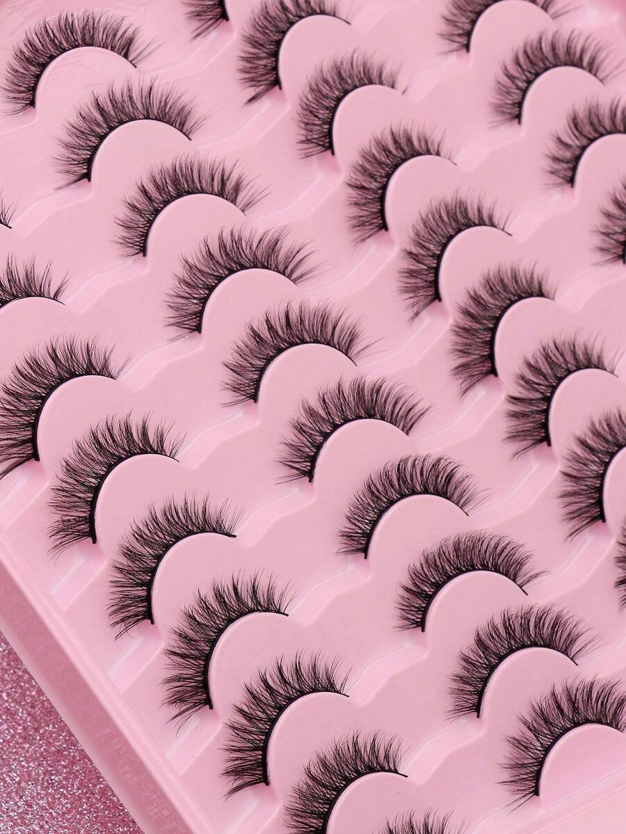 20 Pairs Natural False Eyelashes Wedding Party Club Daily Work Meeting ...