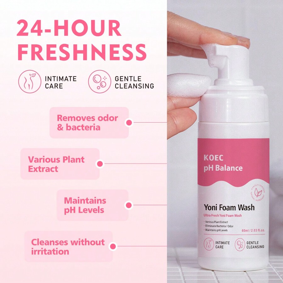 KOEC Boric Balance Yoni Foam Wash, Naturally Safe, PH-Balancing, Gentle Cleansing Formula For ...