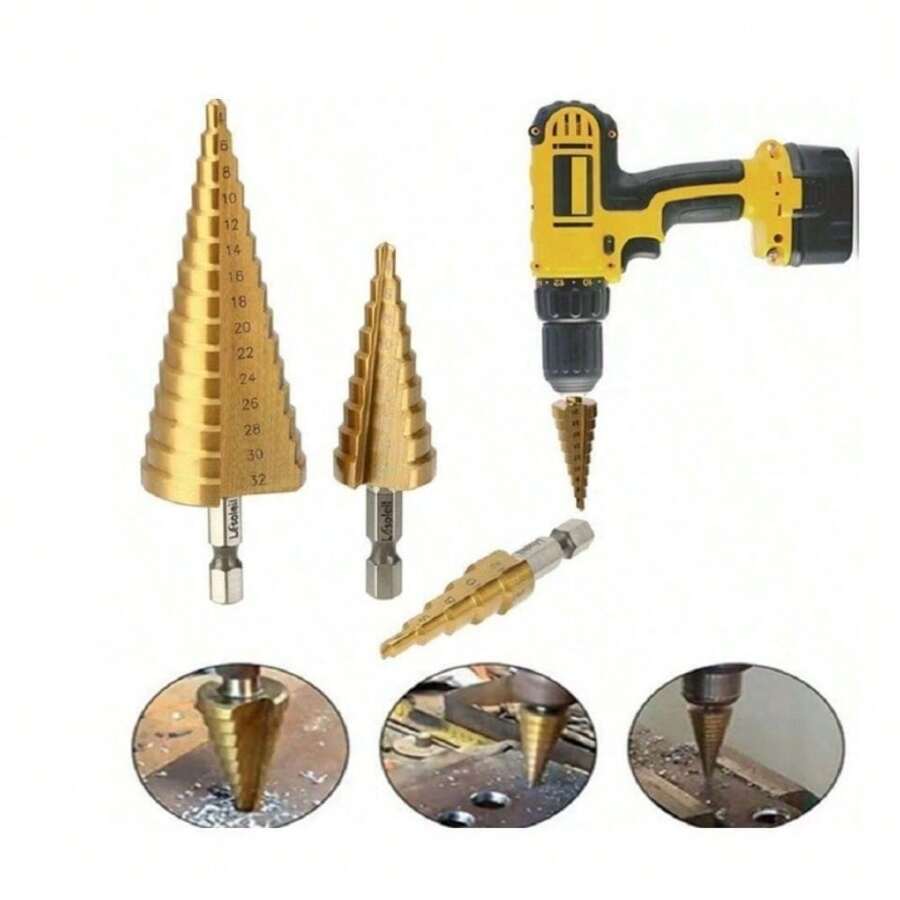 Perfect Steel Step Cone Titanium Drill Bit Tool Hole Cutter Tools Home ...
