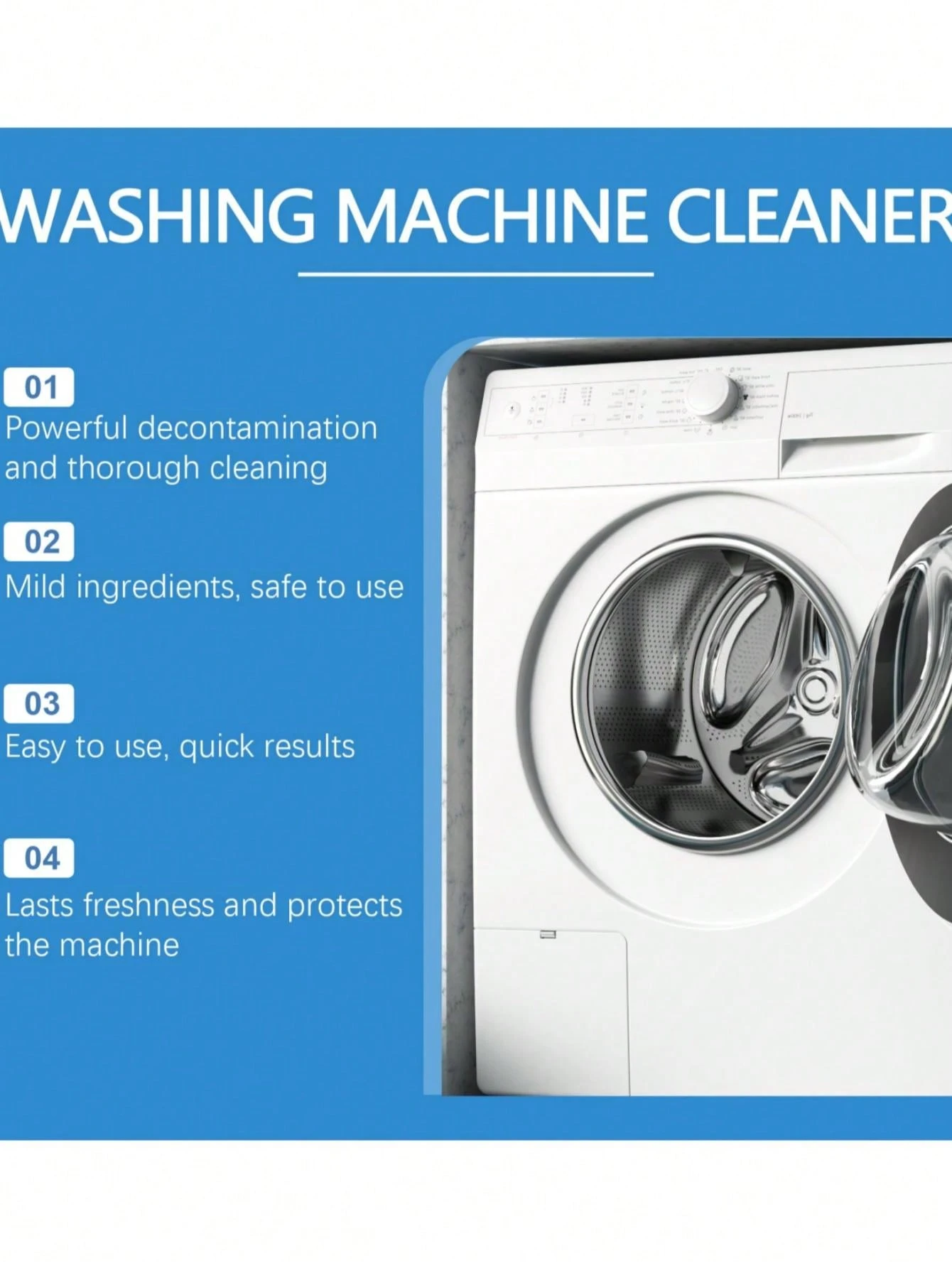 Multi-Function Washing Machine Cleaner Powder - Removes Dirt & Odor ...