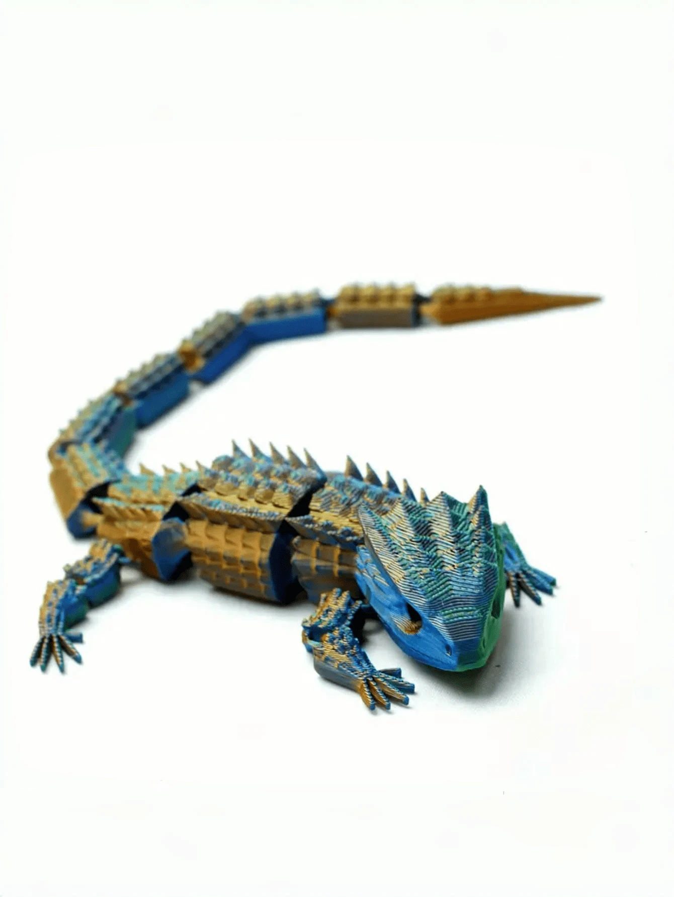 1pc Collectible 3D Printed Fantasy Lizard Plush Doll - Movable Joints ...