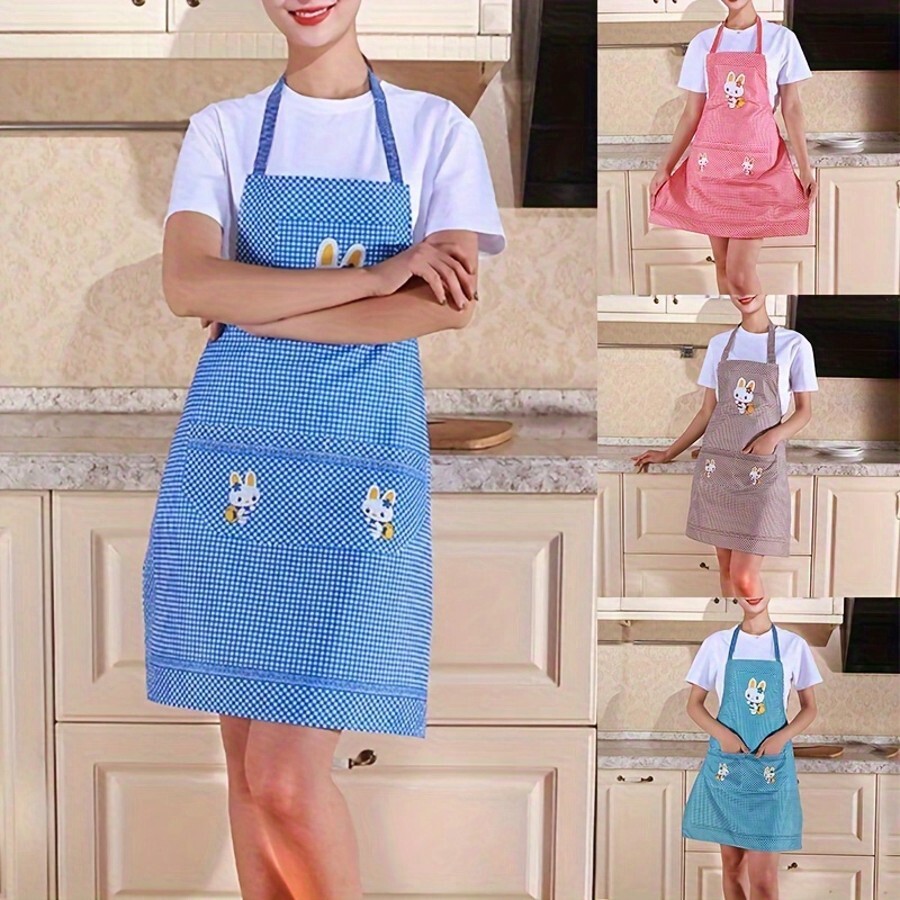 Multi Functional Cute Cooking Apron With Pockets - Adjustable, Oil Resistant And Dye Resistant ...