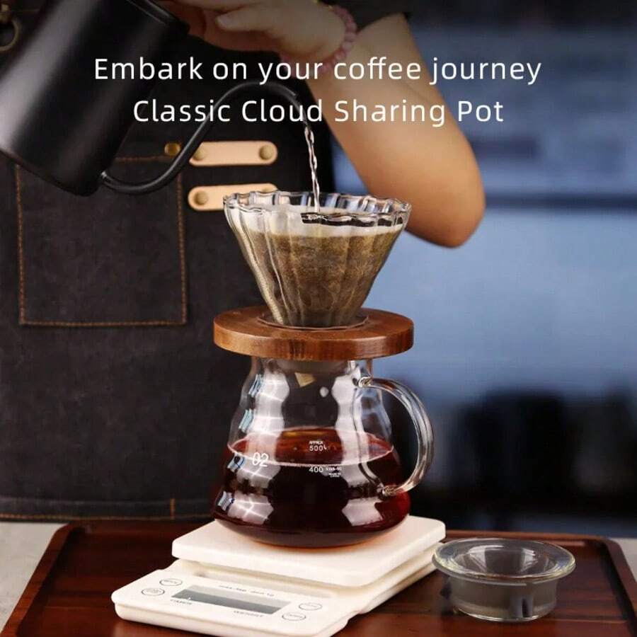 Borosilicate Glass Hand Drip Coffee Pot Carafe Share Pot Pour Over ...