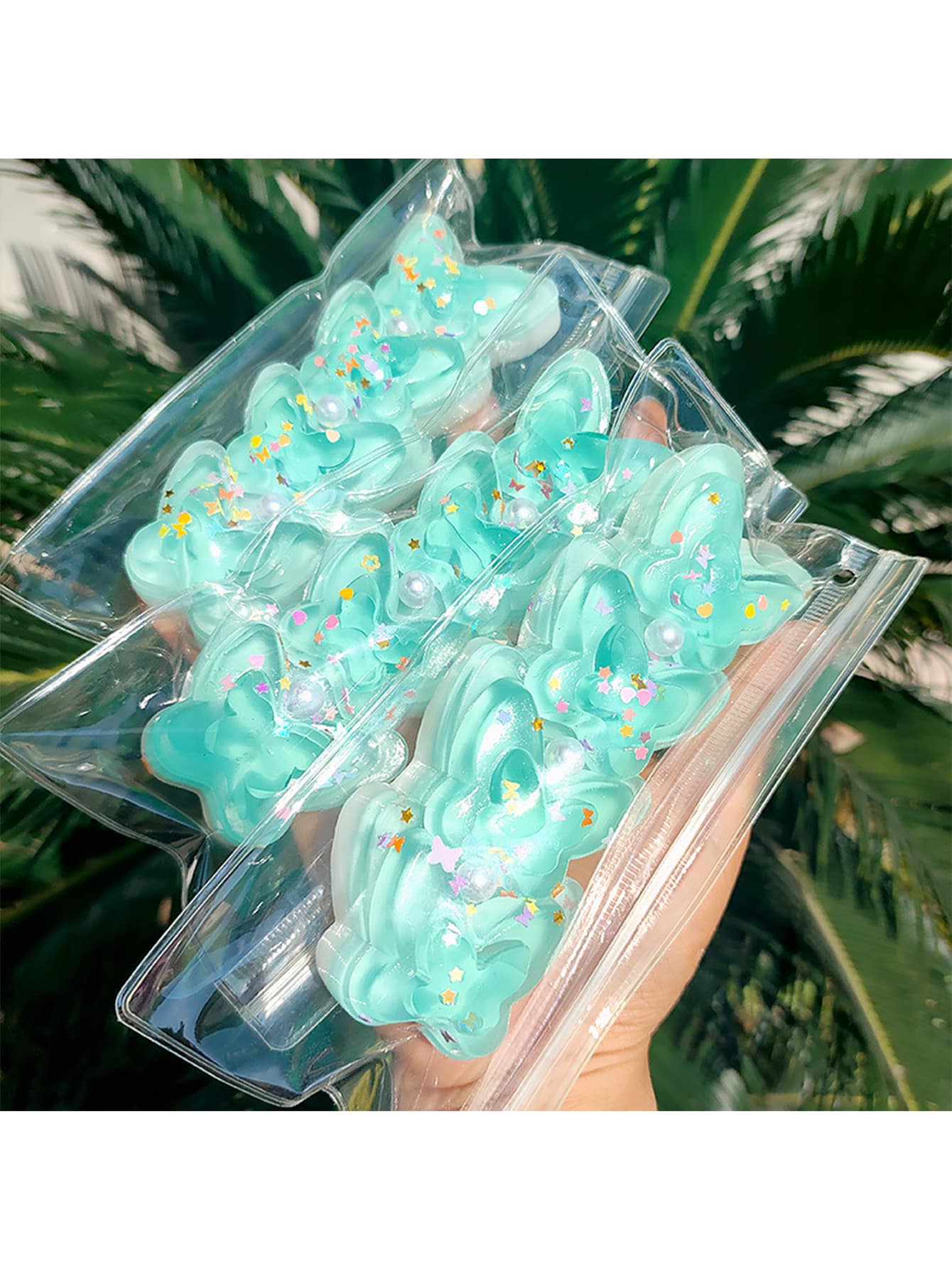 Cute Blue Sea Salt Squishy Stress Relief Toy Featuring Cat Paws ...