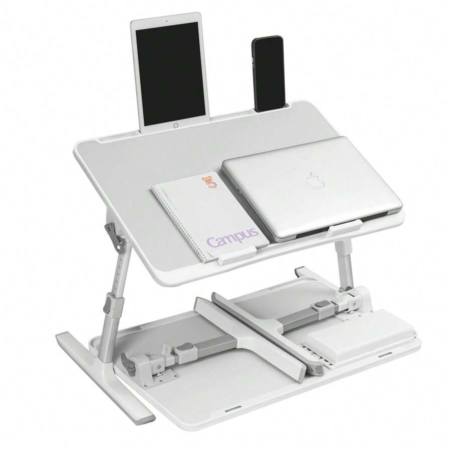 Piorlado Foldable Laptop Bed Tray Table, Height And Angle Adjustable ...