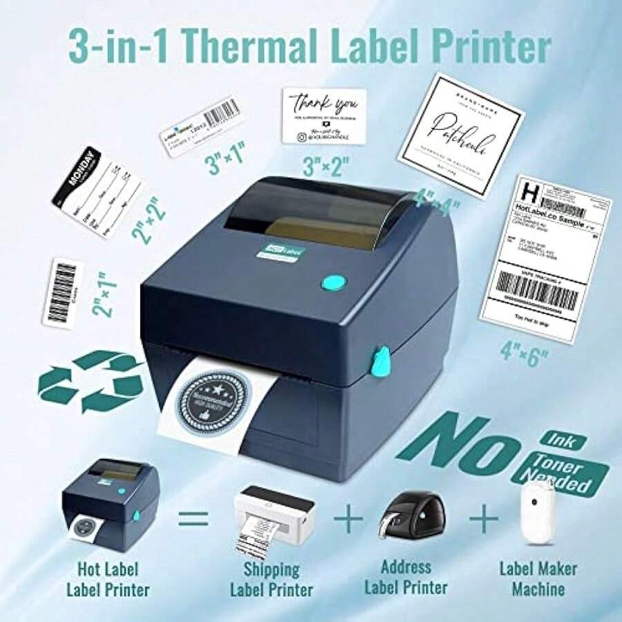 Thermal Printer Shipping Label Printer Desktop 4x6 Label Printer Hine ...