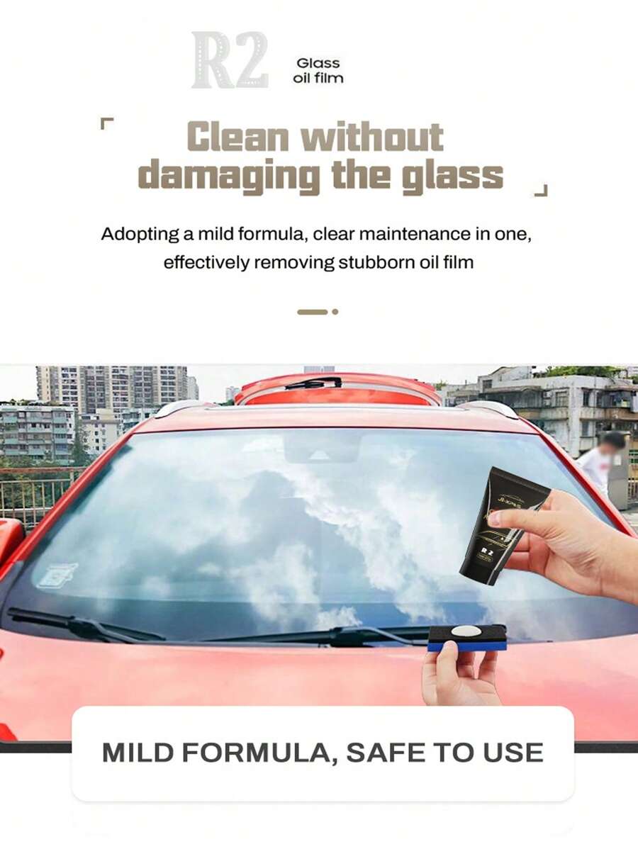 Car Glass Oil Film Cleaner, Glass Oil Film Remover, Waterproof ...