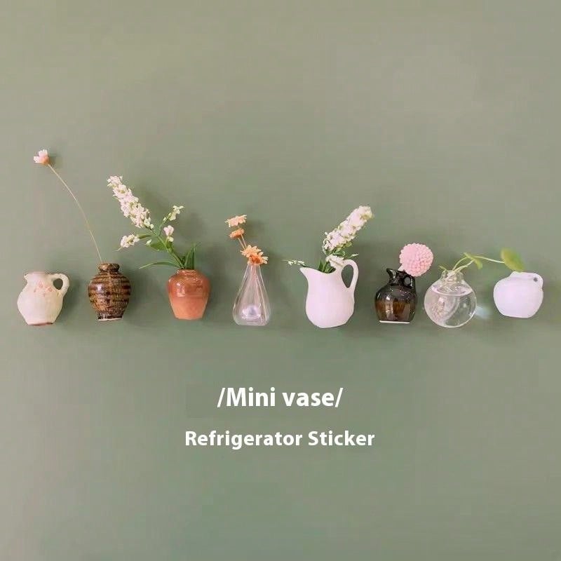 3pcs Handmade Mini Vase Refrigerator Magnets, Mini Vase Ornaments, Home ...