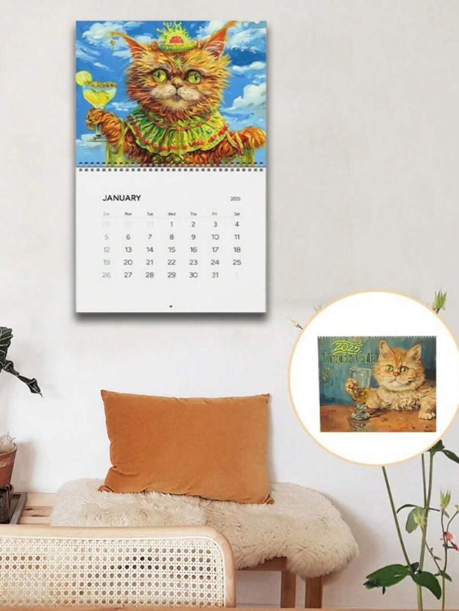 De nieuwe kalender Drunk Cat Calendar 2025 is een cadeau voor ...