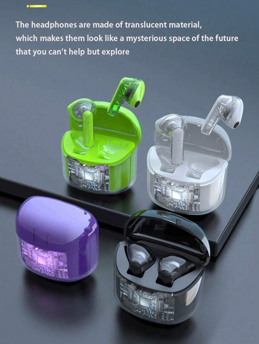 AB2 Transparent Wireless Earbuds Dual Mic Noise-Proof In-Ear Bluetooth ...