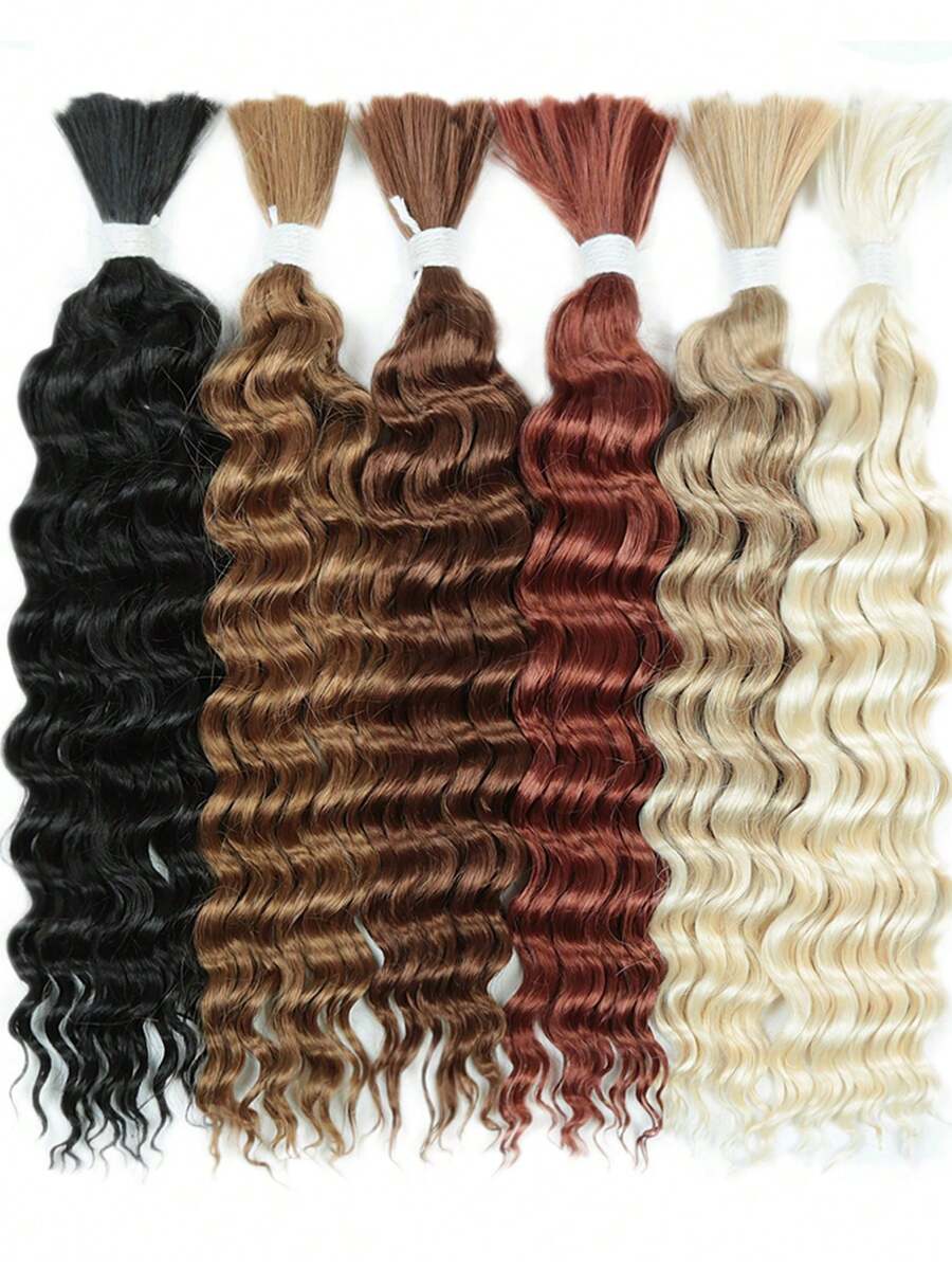 22 Inch Deep Wave Bulk Hair For Braiding Wet And Wavy Micro Braiding No ...