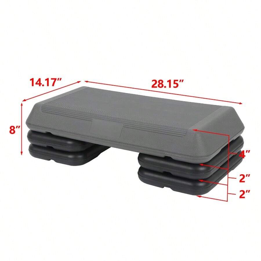 28'' Aerobic Step Platform Exercise Workout Stepper Non-Slip Surface W ...