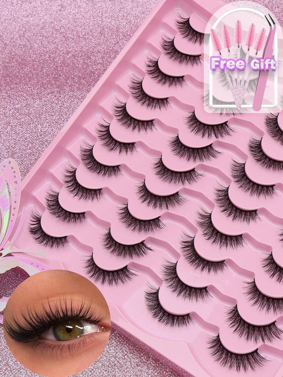 20 Pairs Natural False Eyelashes Wedding Party Club Daily Work Meeting ...