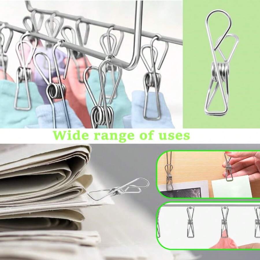 20pcs Metal Windproof Sunscreen Clip Stainless Steel Underwear Clip ...