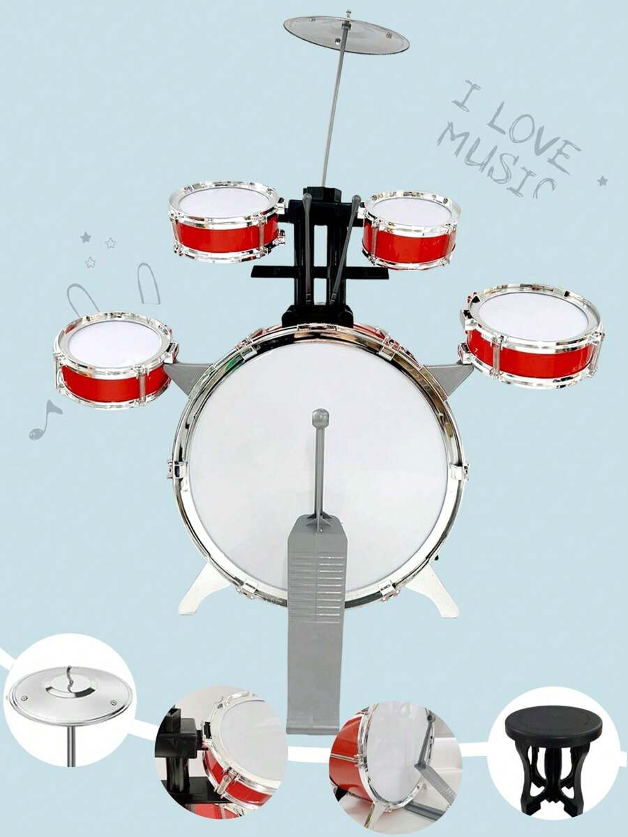 1 Set Beginner Drum Set Percussion Toys, Interactive Performance Stress ...