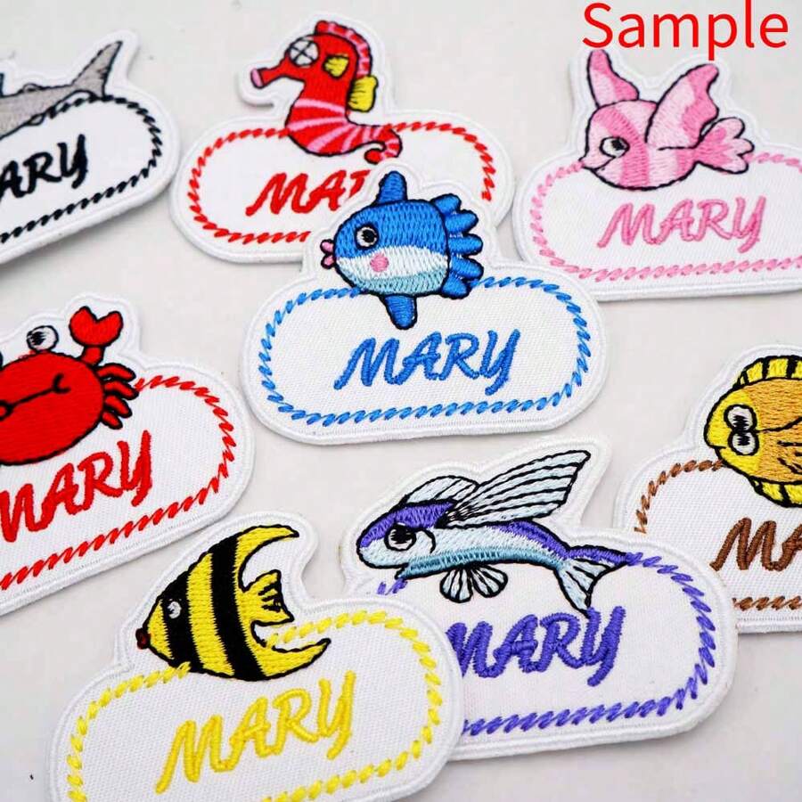 Aangepaste 2 Zeedier Naam Sticker Kan Worden Gebruikt Om Kleding ...