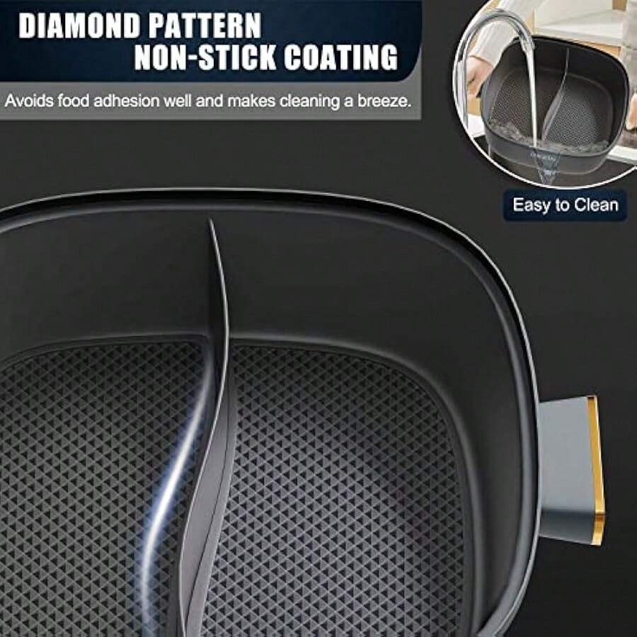 5.5L Double Flavor Electric Shabu Shabu Pot Divider Non-Stick Removable ...