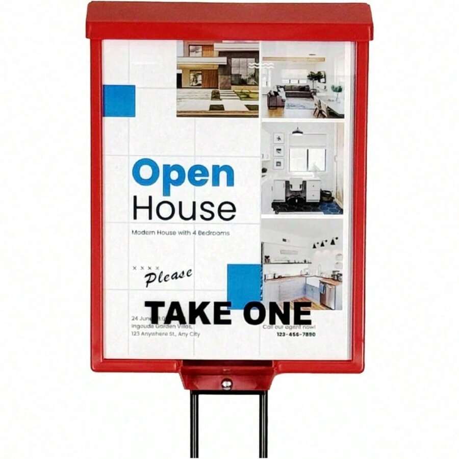 Outdoor Brochure Box On A Stake 46 Inch Tall - Holds 250 8.5 X 11 ...