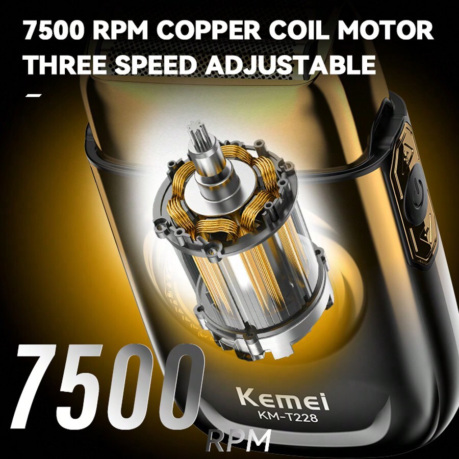 Kemei 1 Set Afeitadora eléctrica corporal UV Kemei KM-T228, con diseño de motor reciprocante ...
