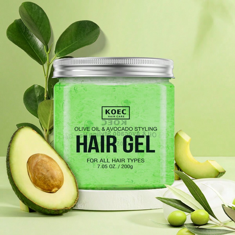 KOEC Gel Modelador de Cabelo KOEC com Azeite e Abacate 200g, Adiciona ...