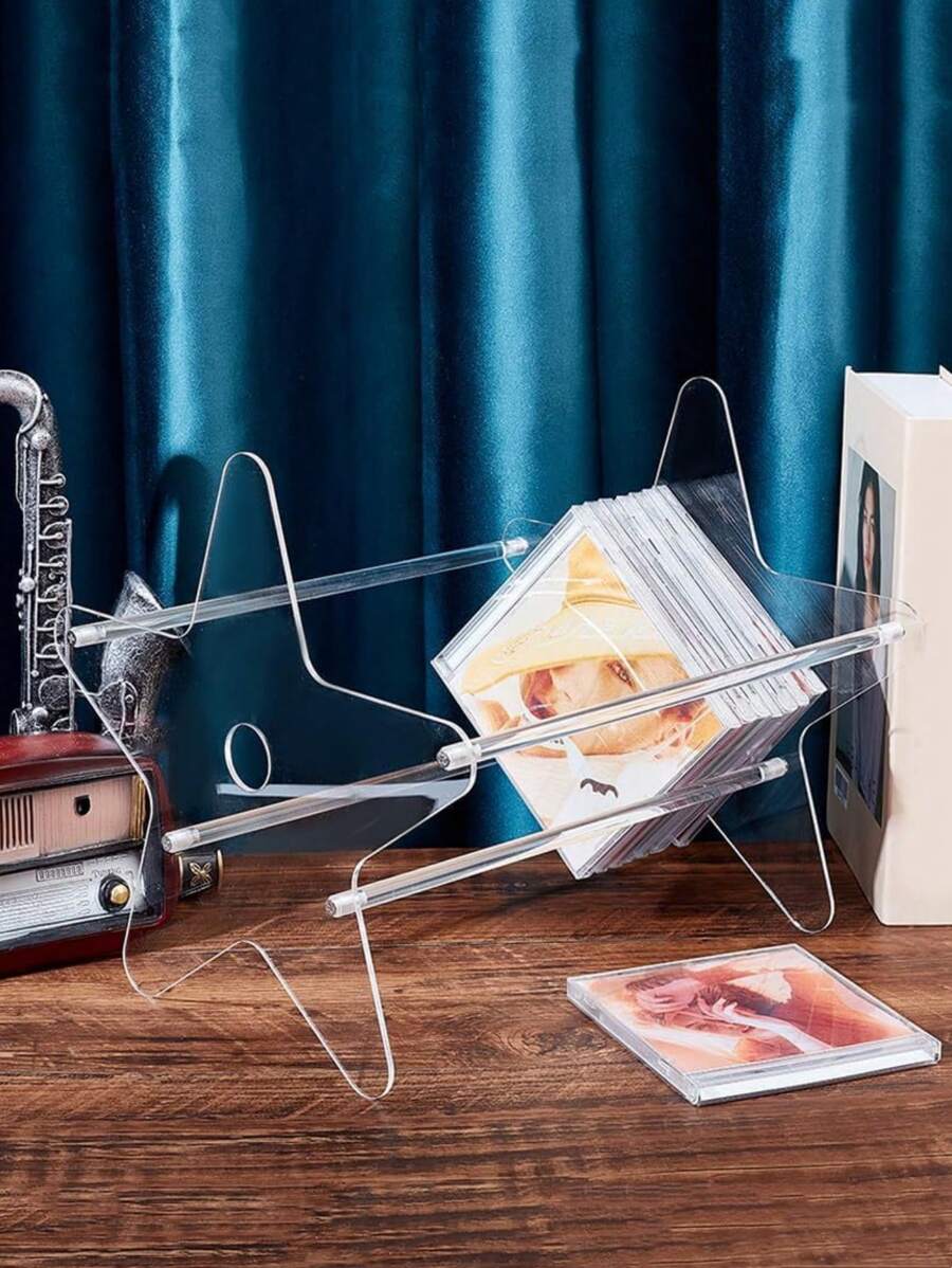 Acrylic Pentagonal Bookshelf/Magazine/File/CD Display Rack,Transparent ...