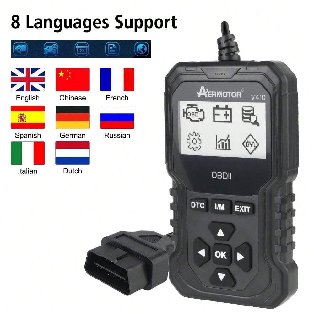 Herramienta de diagnóstico para automóviles lector de códigos OBD2, herramienta de escaneo V410 ...