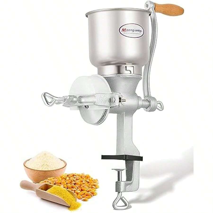 Manual Grain Mill φ5.1inch Hopper 1.5inch Clamp Coarseness Adjustable ...