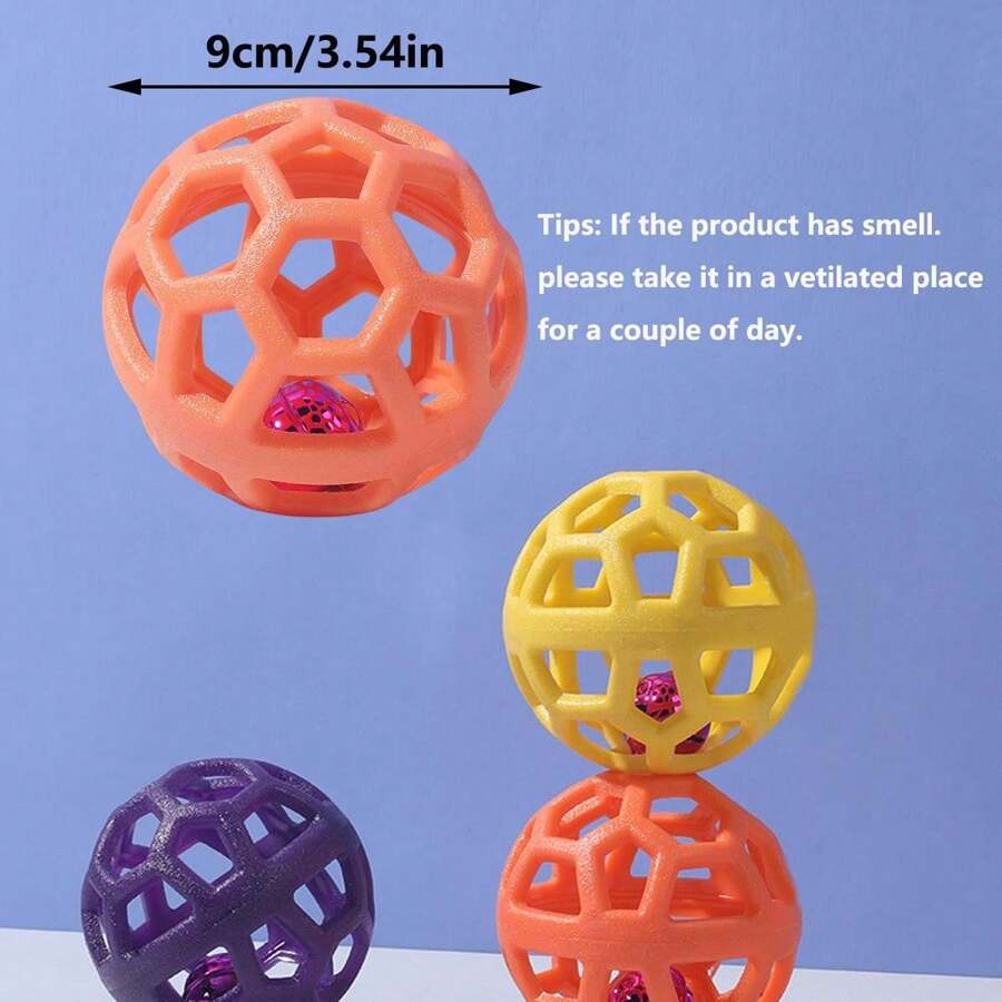 Pet Toys Dog Hollow Ball Bell Toy TPR Plastic Rubber Interactive Treat ...