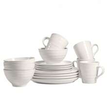 Woven Paths Farmhouse 16-Piece Dinnerware Set, White | SHEIN USA