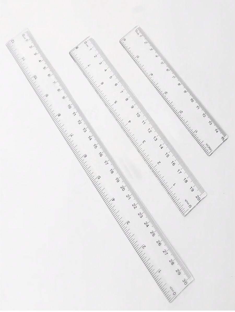 5/10pcs 12/8/6 Inch Thick Clear Plastic Ruler With Double Scale ...