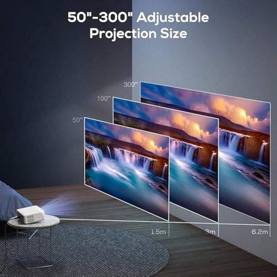 20000 Lumen WiFi 6 Bluetooth Full HD 1080P Portable Projector 4K ...