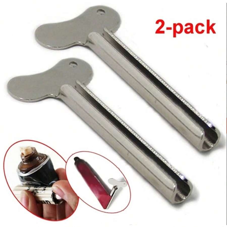 2pcs Stainless Steel Toothpaste Squeezer, Metal Cosmetic Applicator ...